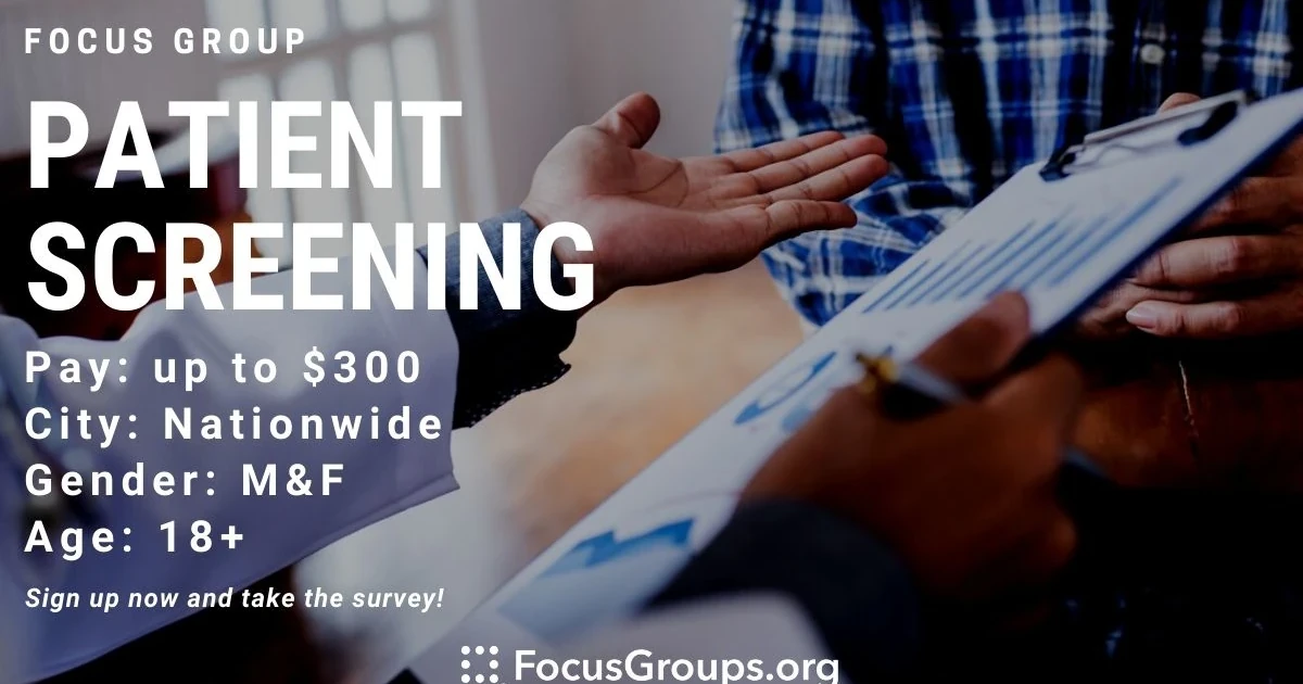 Focus Group for HCP on Patient Screening - FocusGroups.org