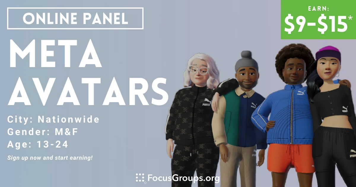 Research Panel on Meta Avatars - FocusGroups.org