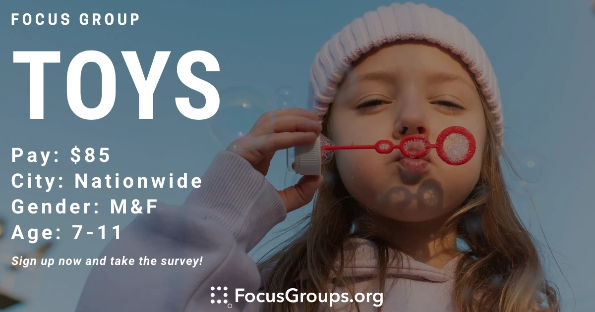 Focus Group for Kids on Toys - FocusGroups.org