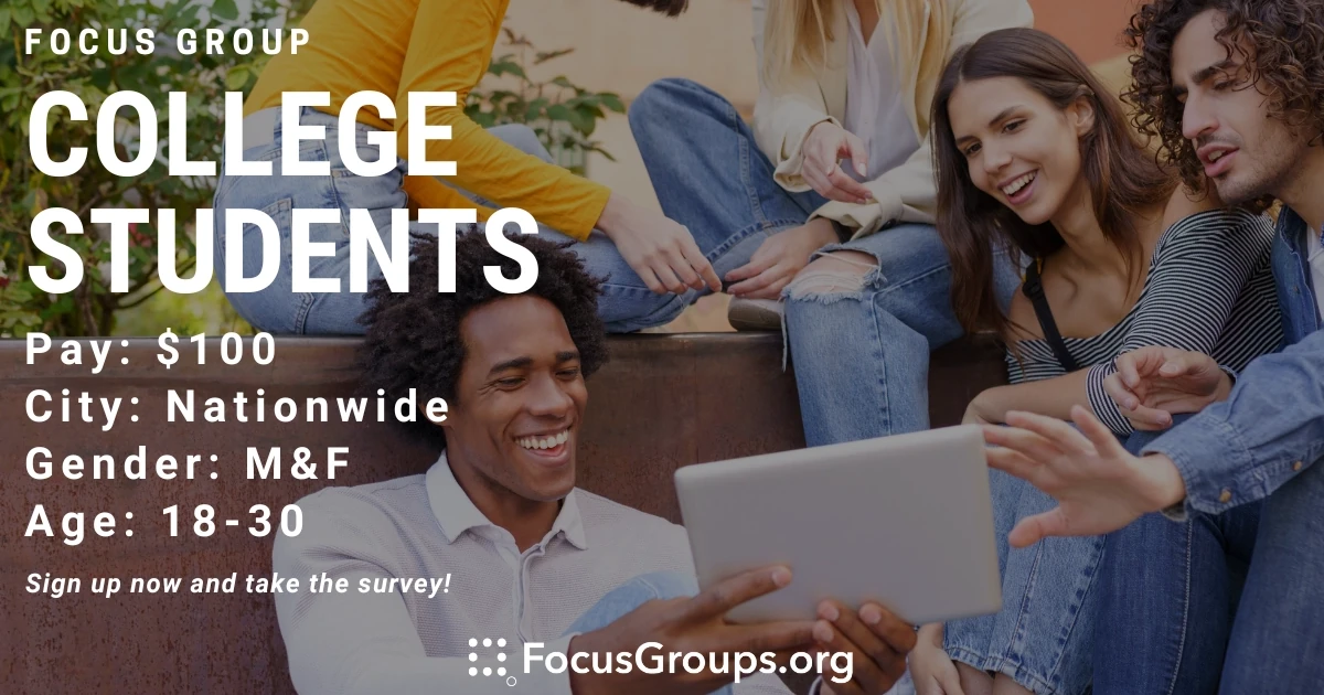 Focus Group for College Students - FocusGroups.org