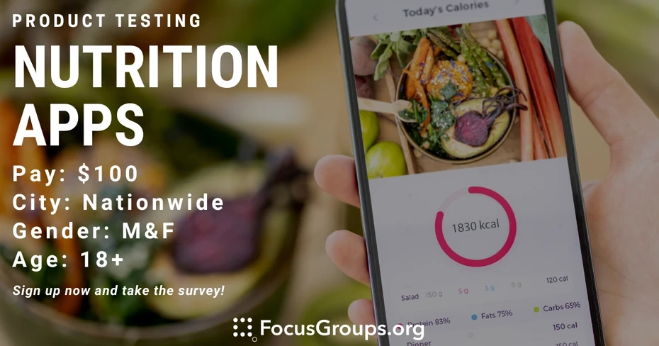 Product Test on Nutrition Apps - FocusGroups.org