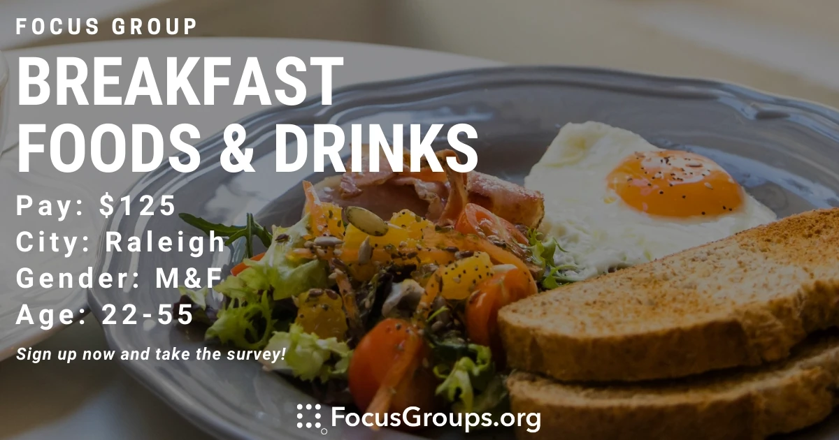 Focus Group on Breakfast Foods & Drinks in Raleigh - FocusGroups.org