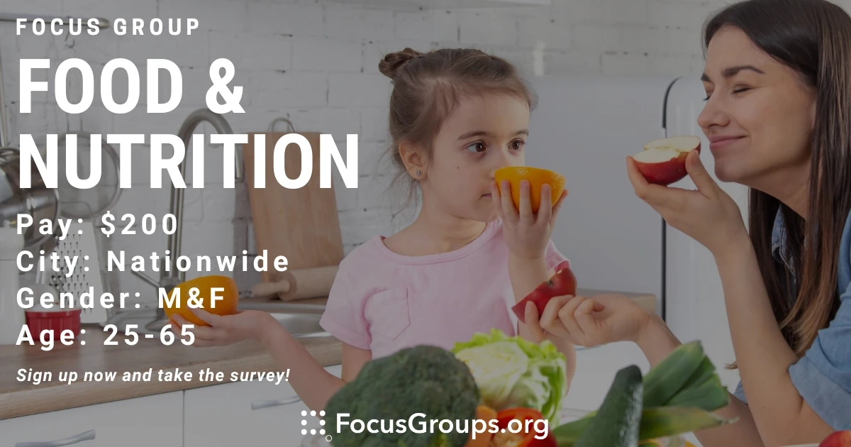 Focus Group for Parents & Kids on Food & Nutrition - FocusGroups.org